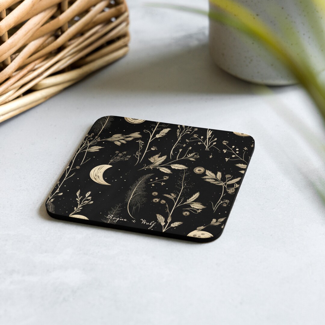 Twilight Garden Coaster - Witchy Gothic Drinkware Table Setup - Dark ...
