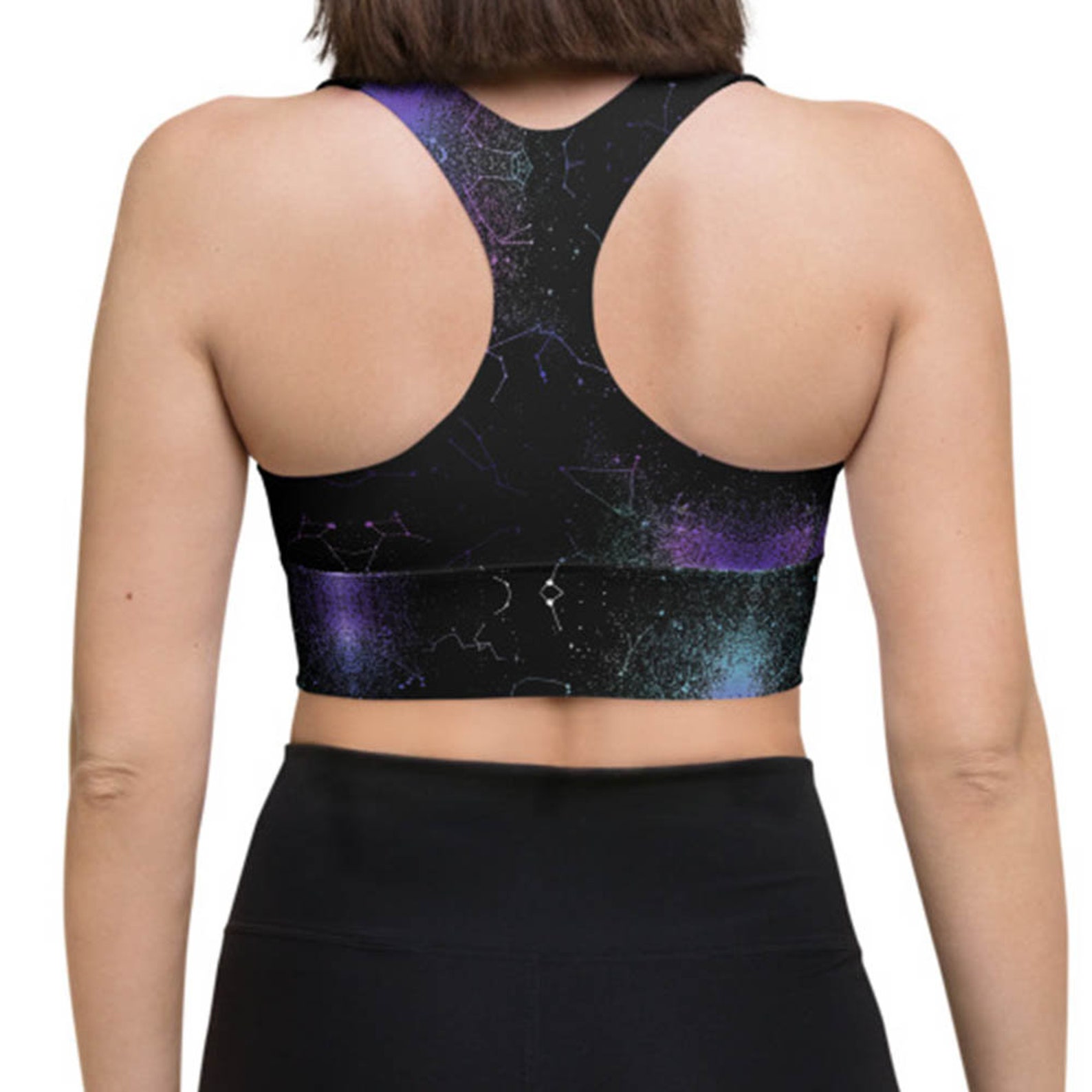Aurora Longline Sports Bra – Galaxy Goth Activewear, UPF 50+ - Etsy