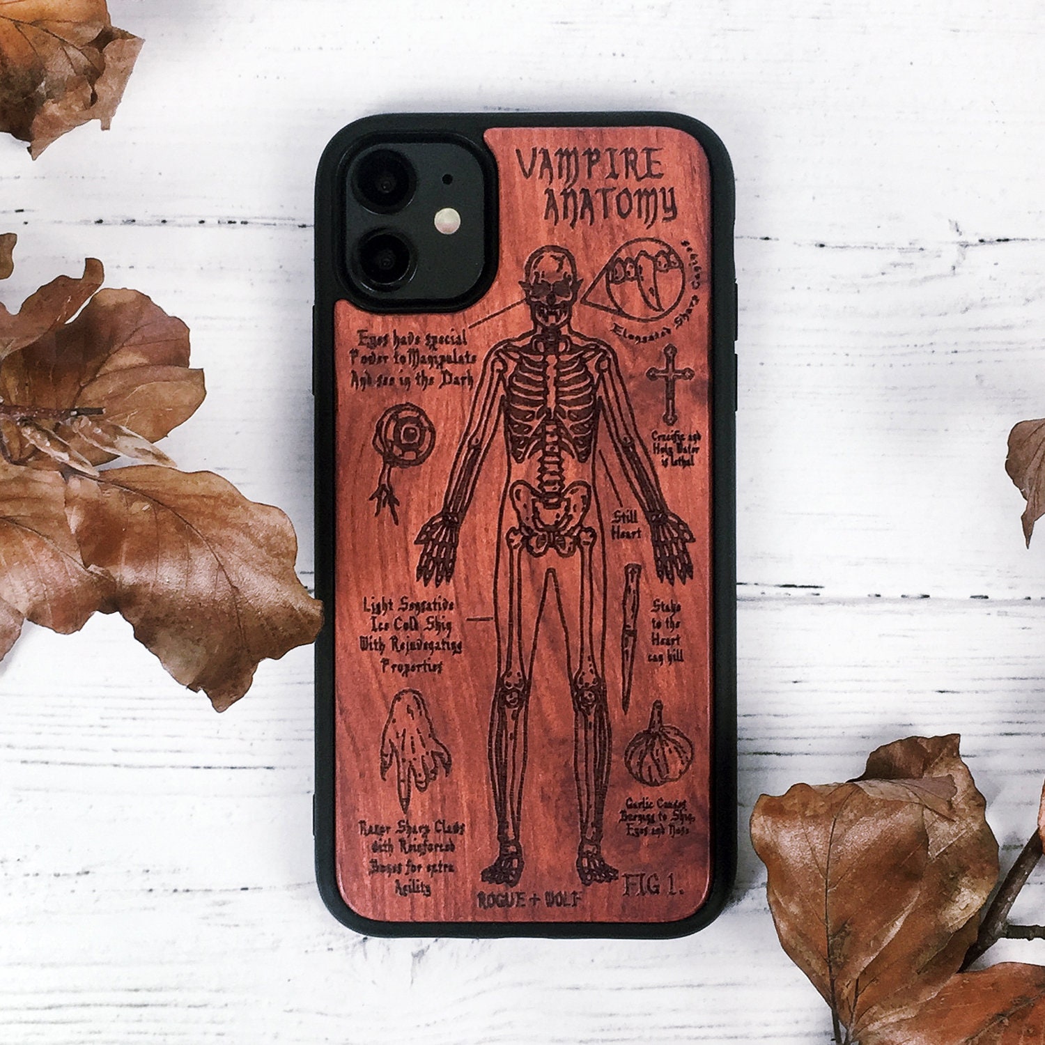 Vampire Anatomy Engraved Rose Wood Phone Case for Iphone 11 - Etsy UK