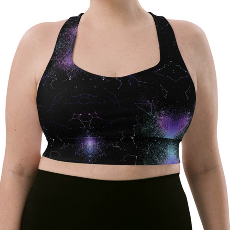 Aurora Longline Sports Bra – Galaxy Goth Activewear, UPF 50+ - Etsy