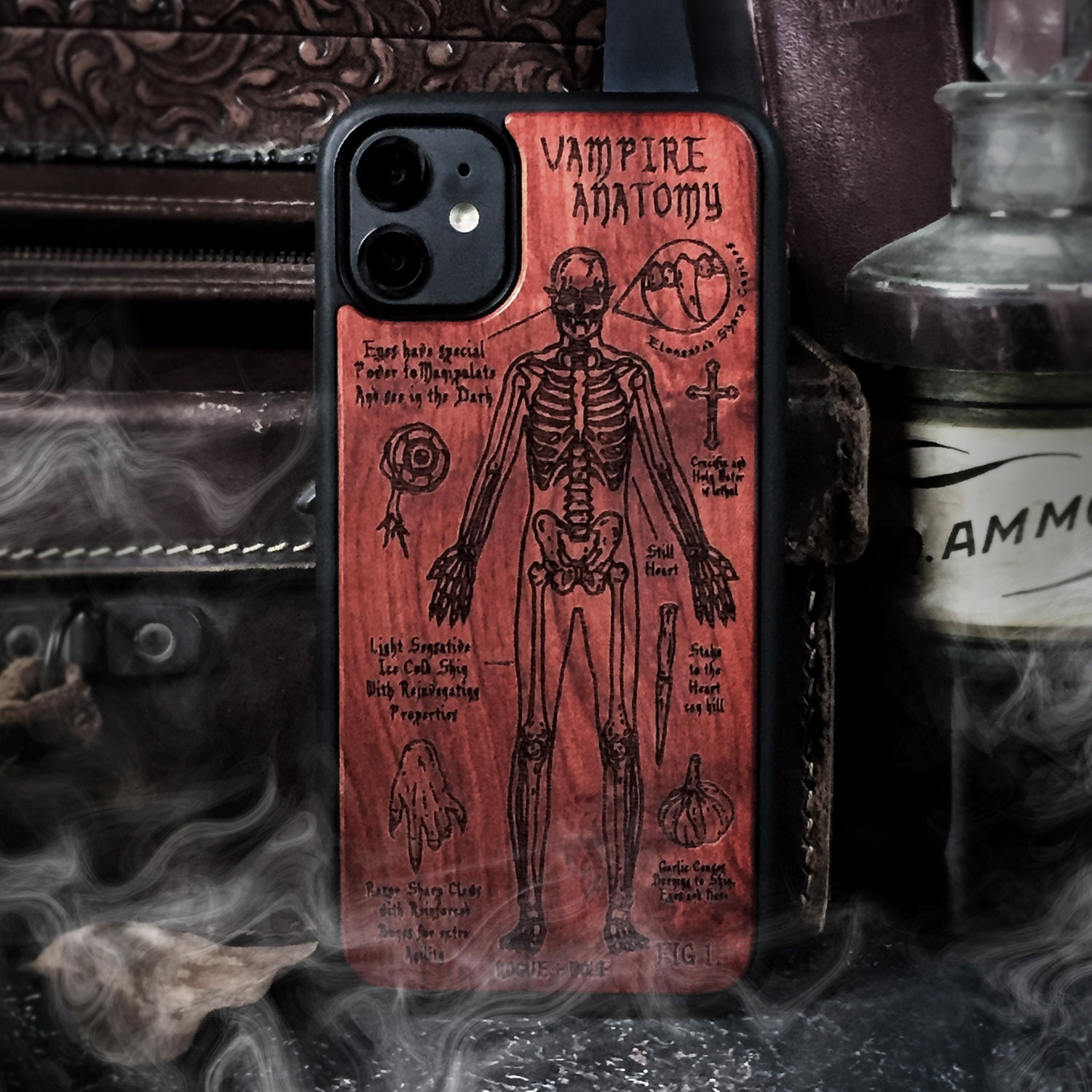 Vampire Anatomy Engraved Rose Wood Phone Case for Iphone 11 - Etsy UK