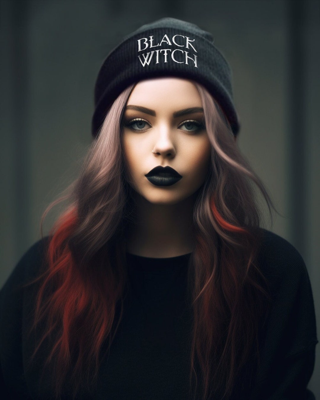 Black Witch Beanie - Vegan Gothic Clothing - Alternative Occult Ethical ...
