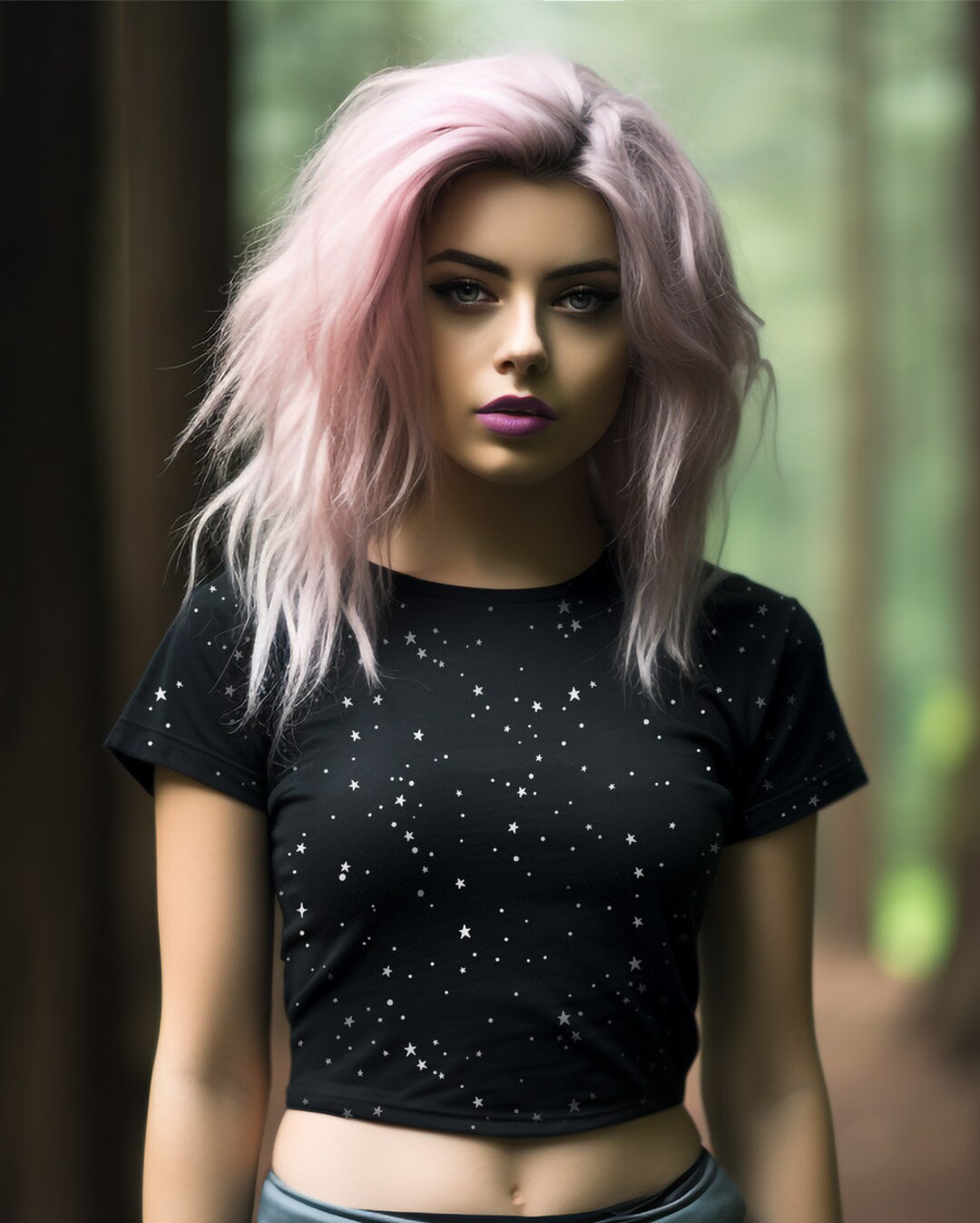 Starry Night Crop Top Vegan Gothic Fashion Dark Academia - Etsy