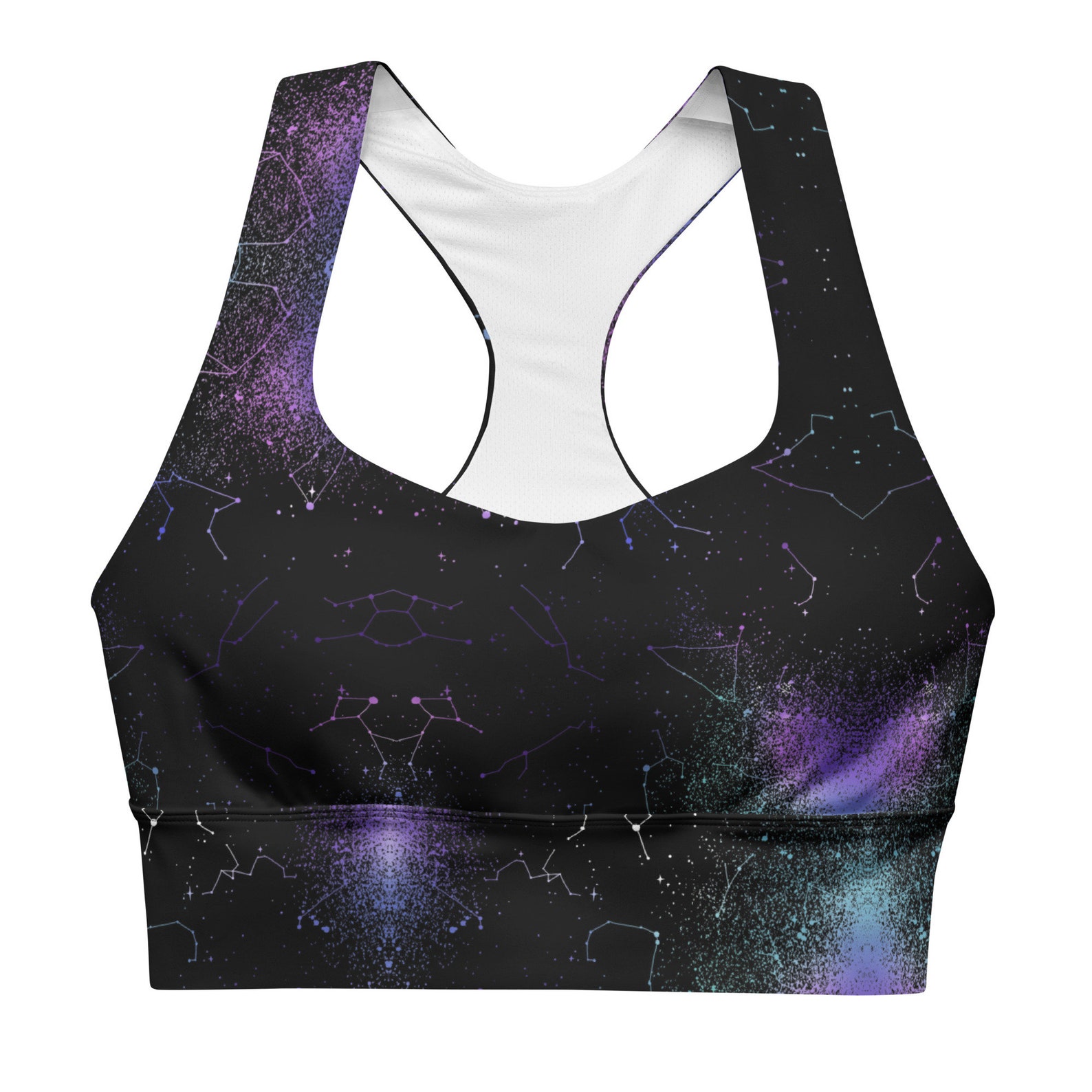 Aurora Longline Sports Bra – Galaxy Goth Activewear, UPF 50+ - Etsy