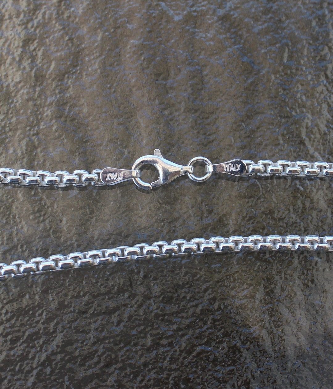 22 Inch 2.2mm Round Box Chain Italian Sterling Silver Chain Necklace ...