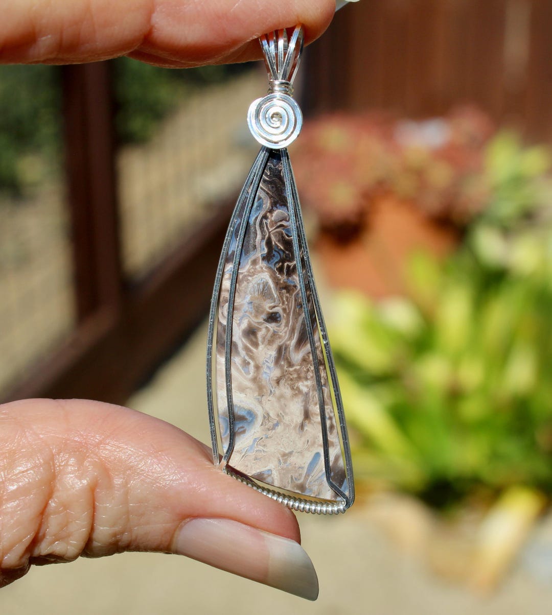 Petrified Palm Tree Root Wood Stone Pendant, Palm Tree Wood Root Fossil ...