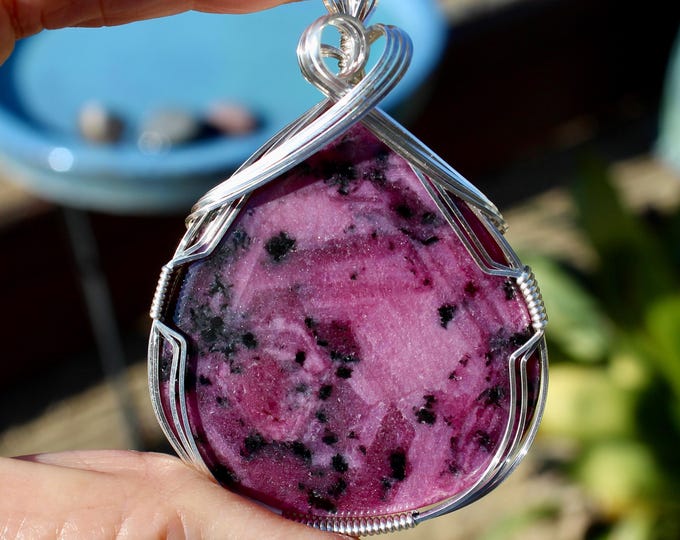 LARGE Natural Ruby Crystal Pendant, Stunning Sparkling Ruby Pink Stone ...