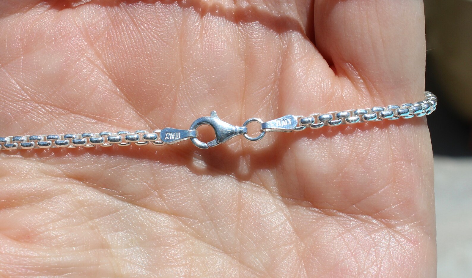 24 Inch 2.2mm Round Box Chain Italian Sterling Silver Chain Necklace ...