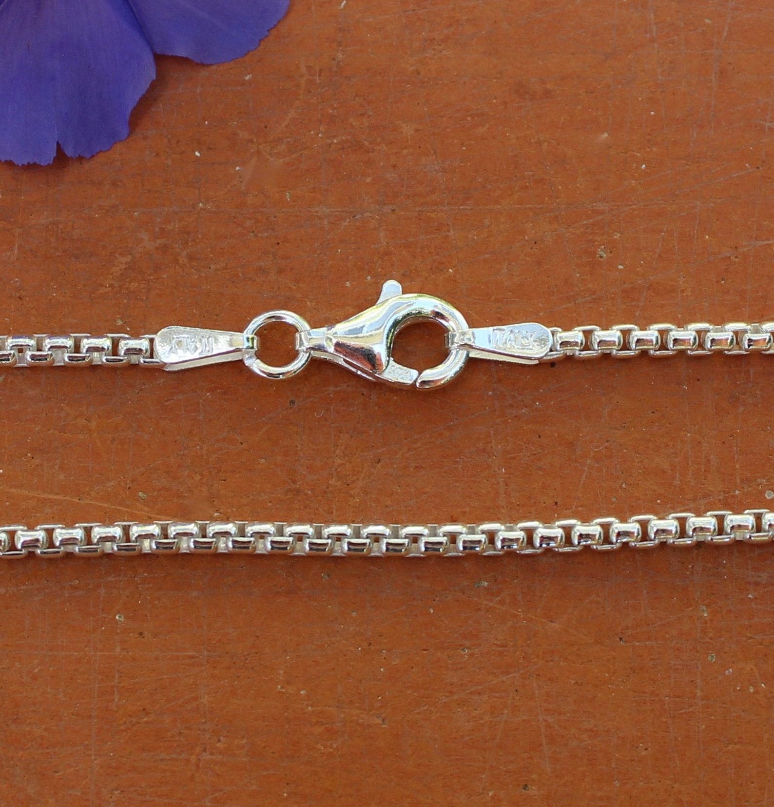 22 Inch 1.8mm Round Box Chain Italian Sterling Silver Chain Necklace ...