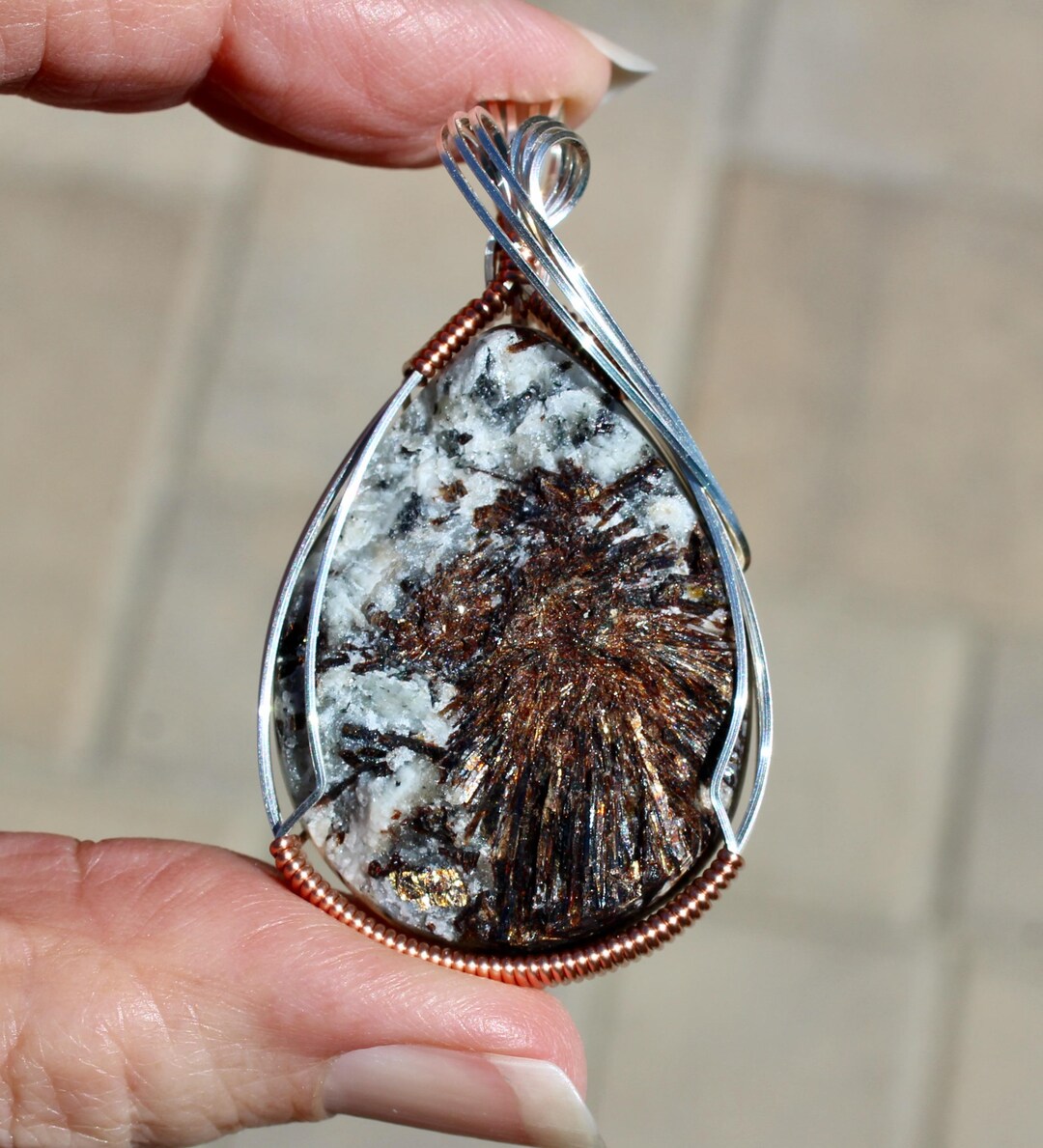 RAW Astrophyllite in Matrix Stone Pendant, Raw Astrophyllite Stone ...