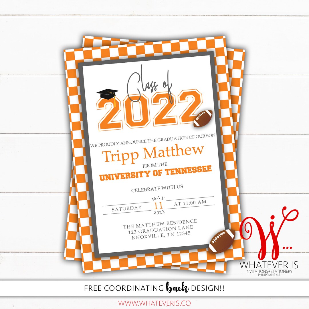 Football Graduation Party Invitation | Sport Graduation | College ...