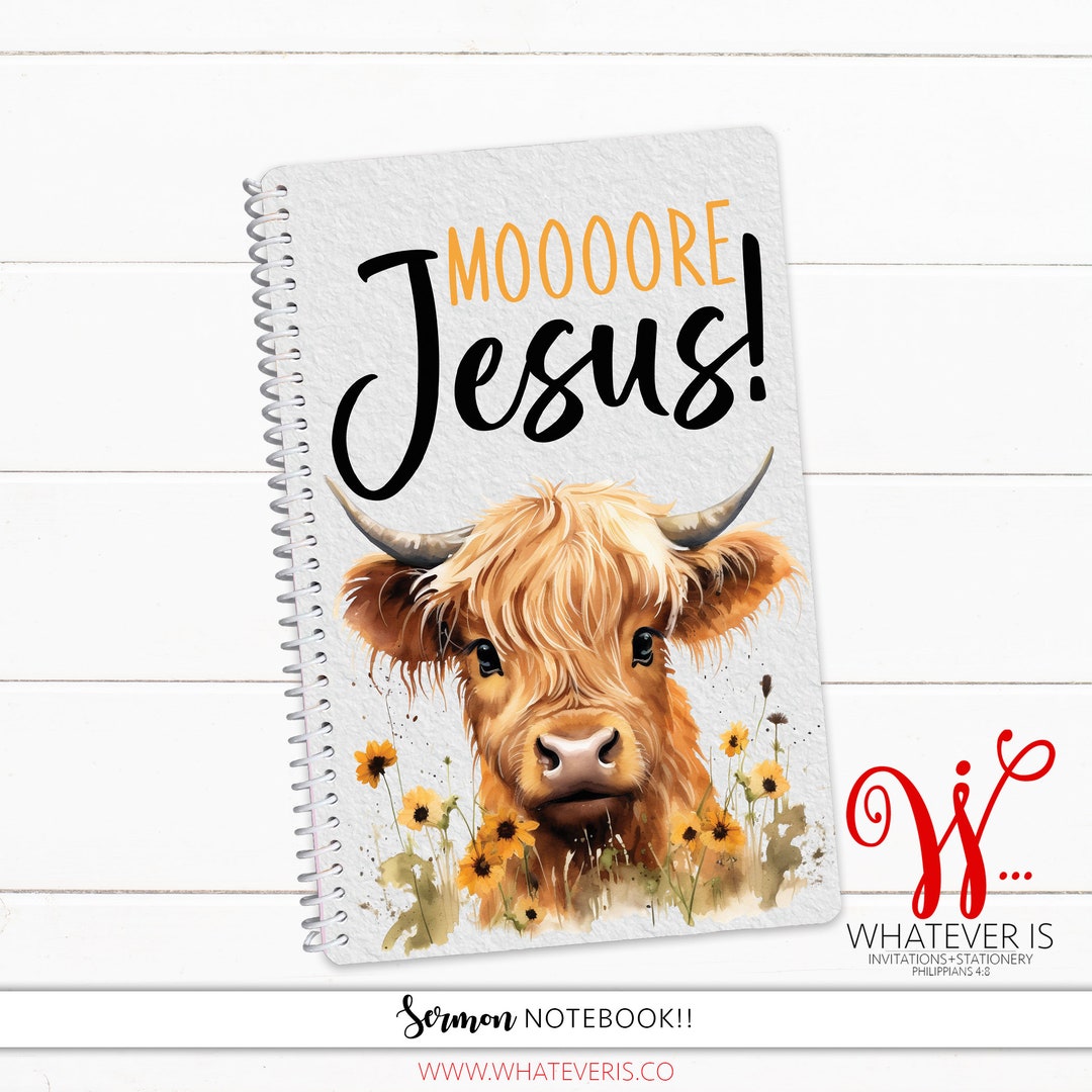 Cows and Sunflowers | 52 Week Sermon Notes Book | Church Notes Book ...
