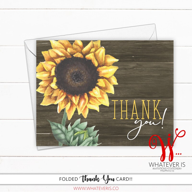 Sunflower Thank You - Etsy