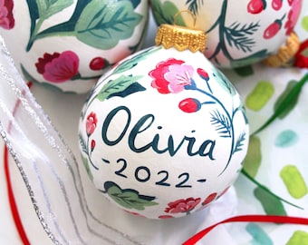 Custom Hand Painted Personalized Christmas Ornament Round - Etsy