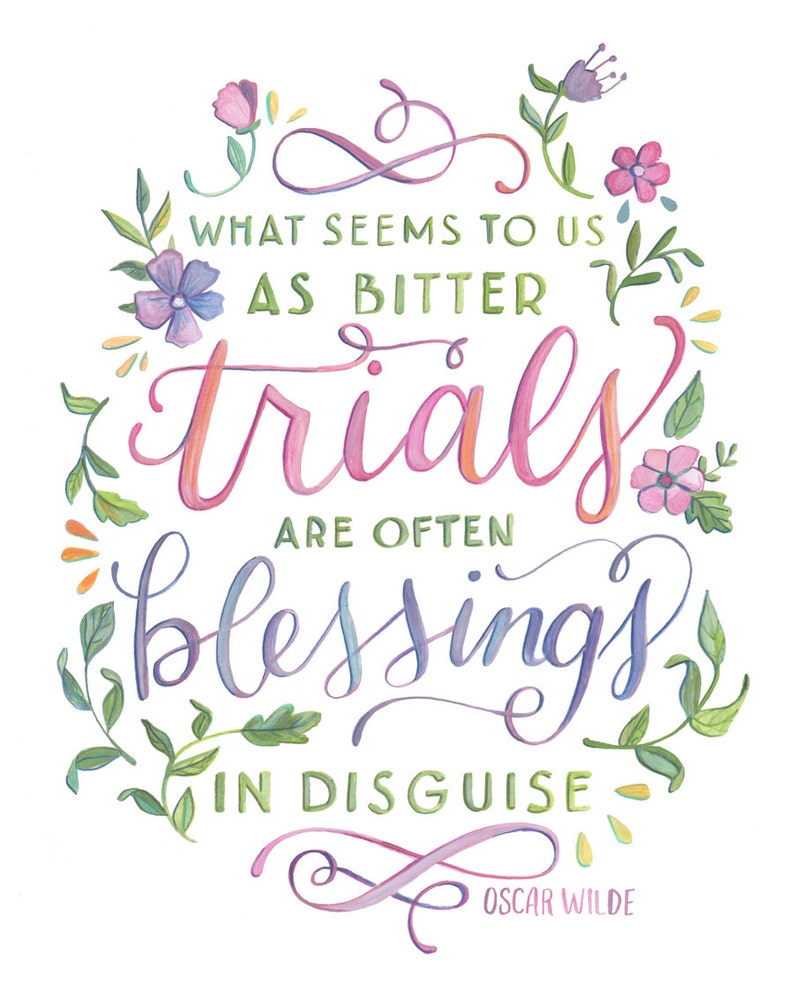 Blessings in Disguise Oscar Wilde Quote Hand Painted - Etsy