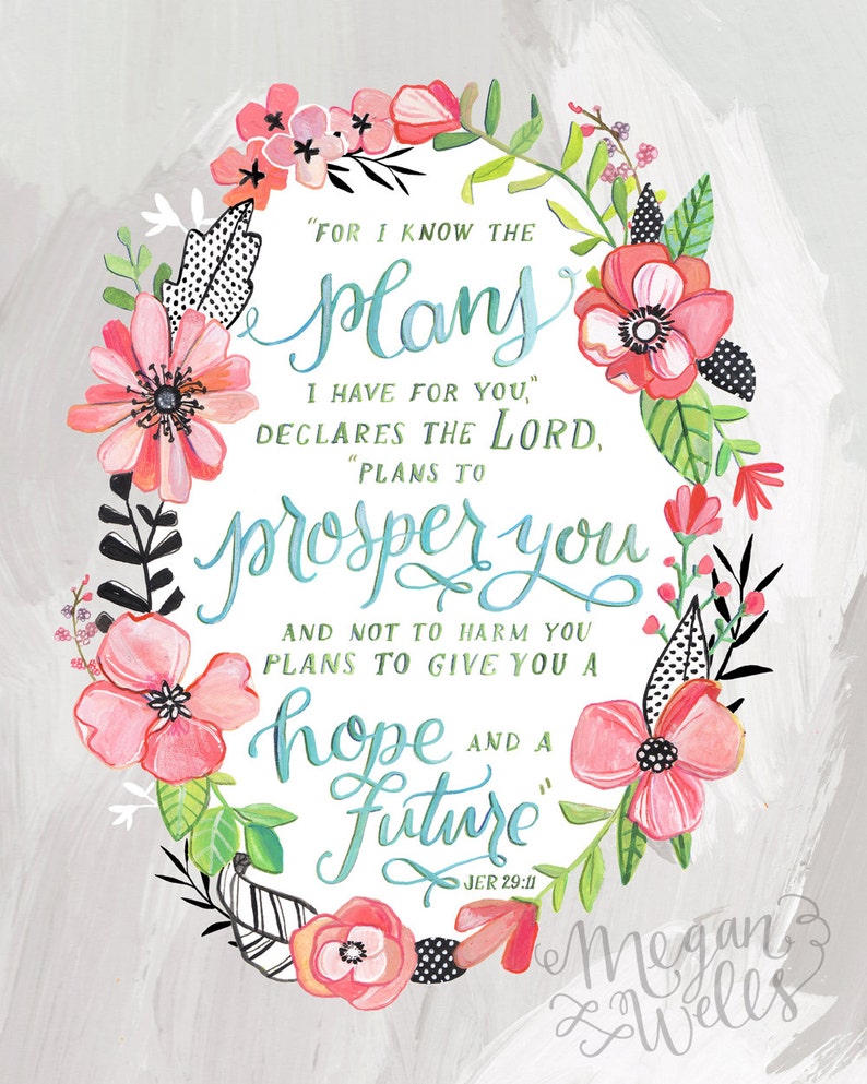 Jeremiah 29:11 Art Print Makewells Bible Verse - Etsy