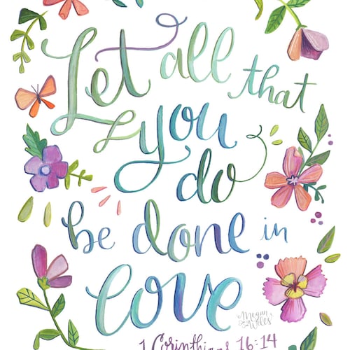 Bible Verse Printable Let All That You Do Be Done in Love 1 | Etsy