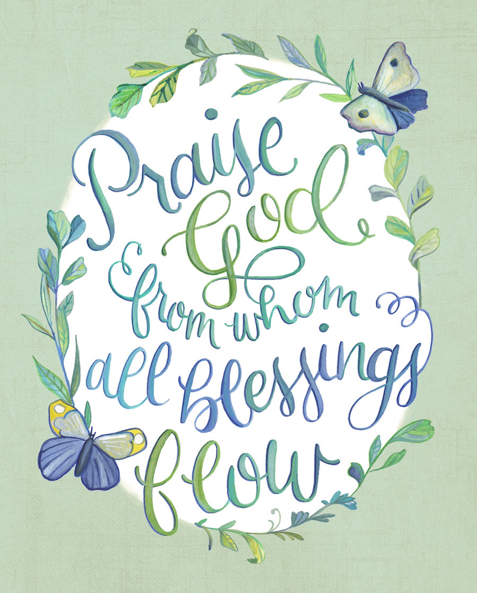 The Doxology Praise God From Whom All Blessings Flow Art - Etsy