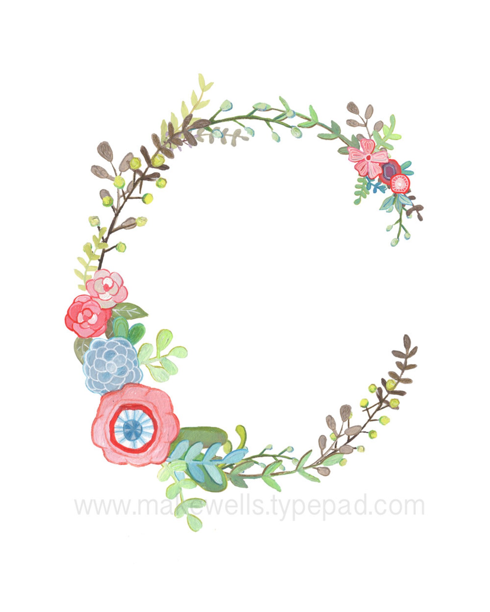 C Floral Letter Print - Etsy Canada