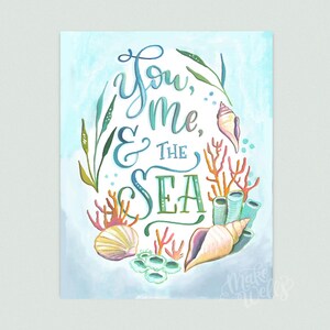 You, Me, and the Sea - Makewells Art Print - Ocean Painting - Coastal ...
