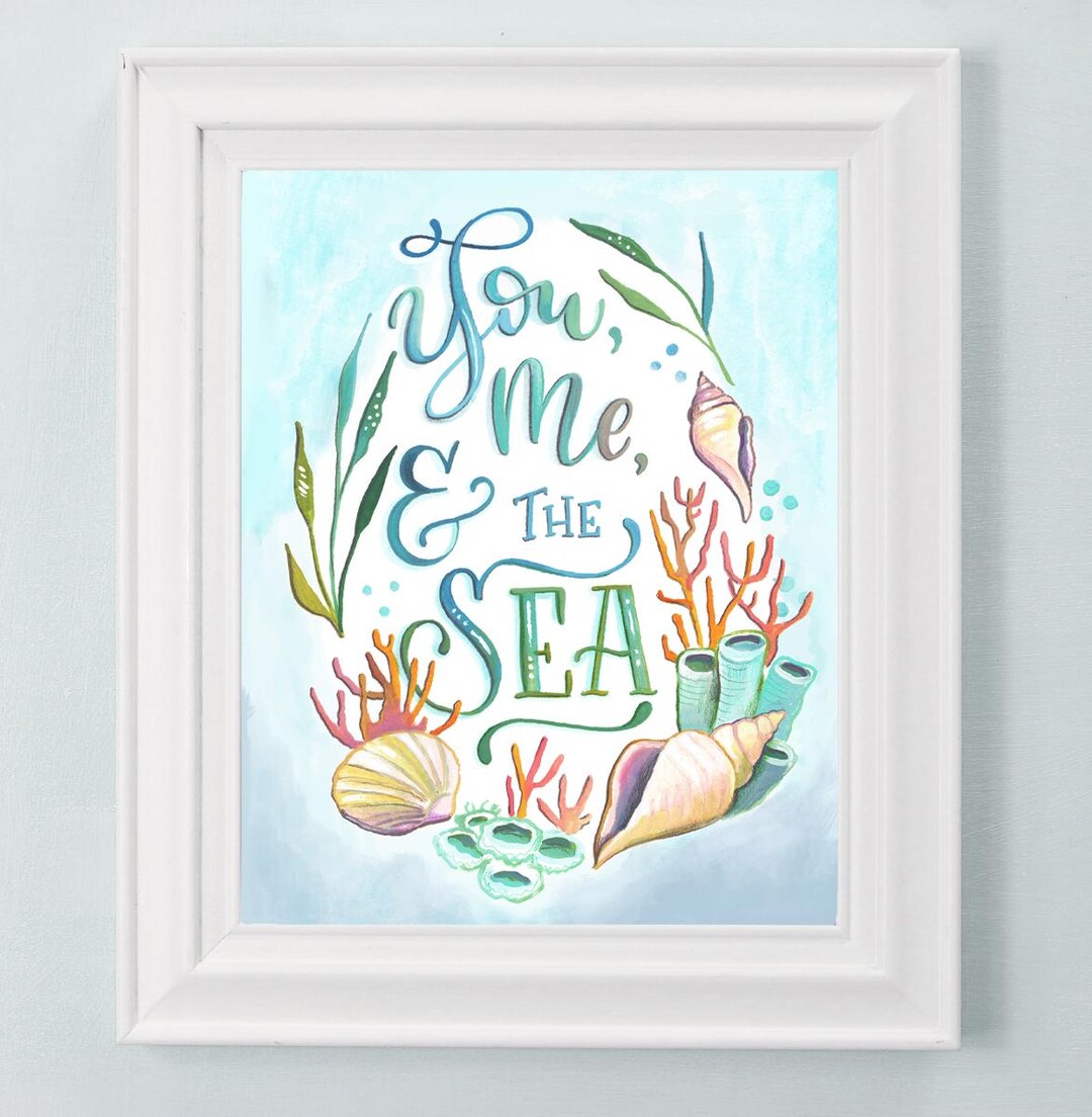 You, Me, and the Sea - Makewells Art Print - Ocean Painting - Coastal ...