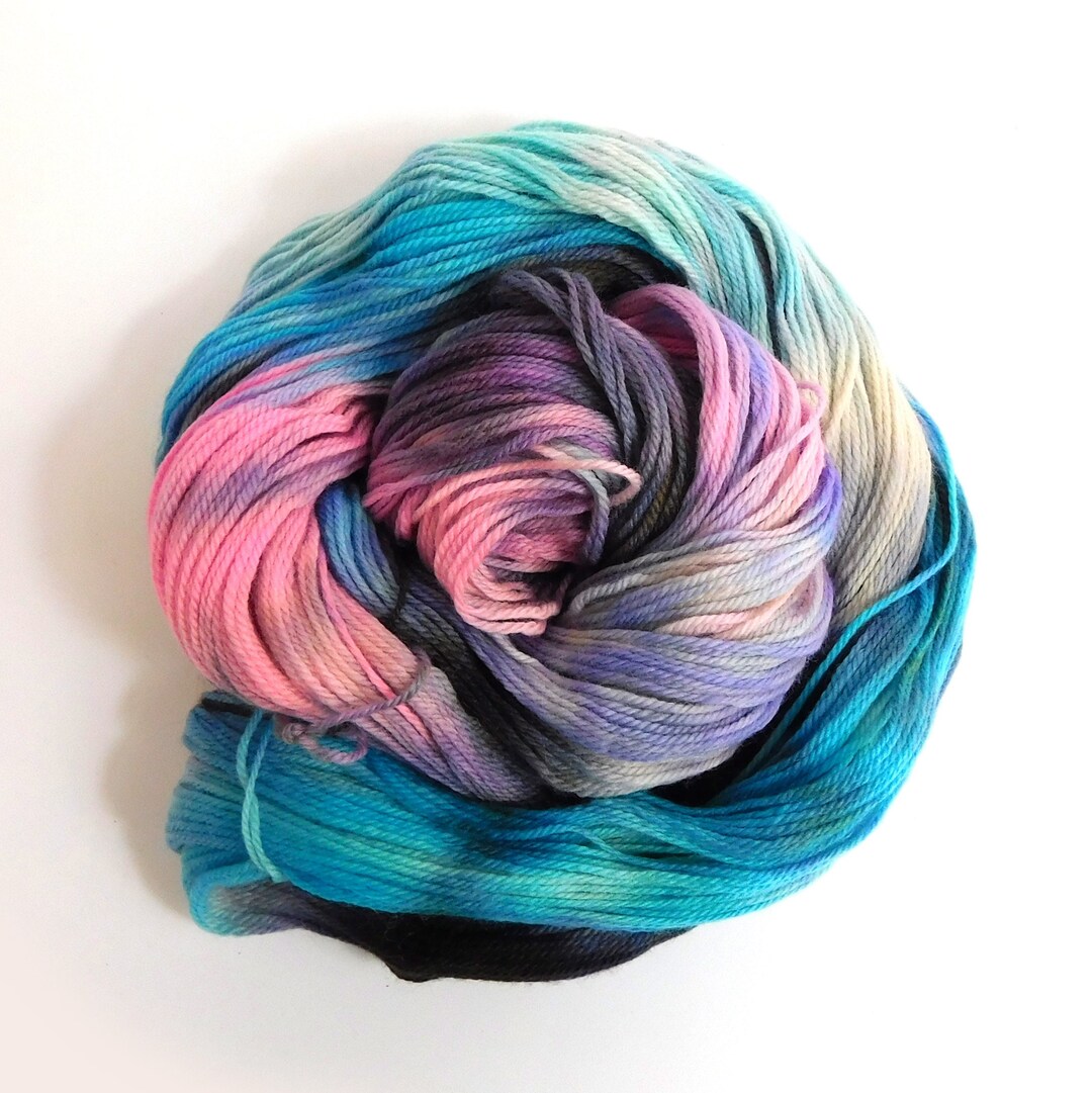 Acceptable in the 80's Variegated Blue Pink Merino DK Wool Yarn - Etsy