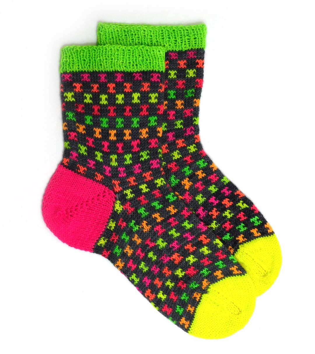 Hi Vis Socks Knitting Bundle Yarn + Pattern Fluorescent Yarn - Etsy