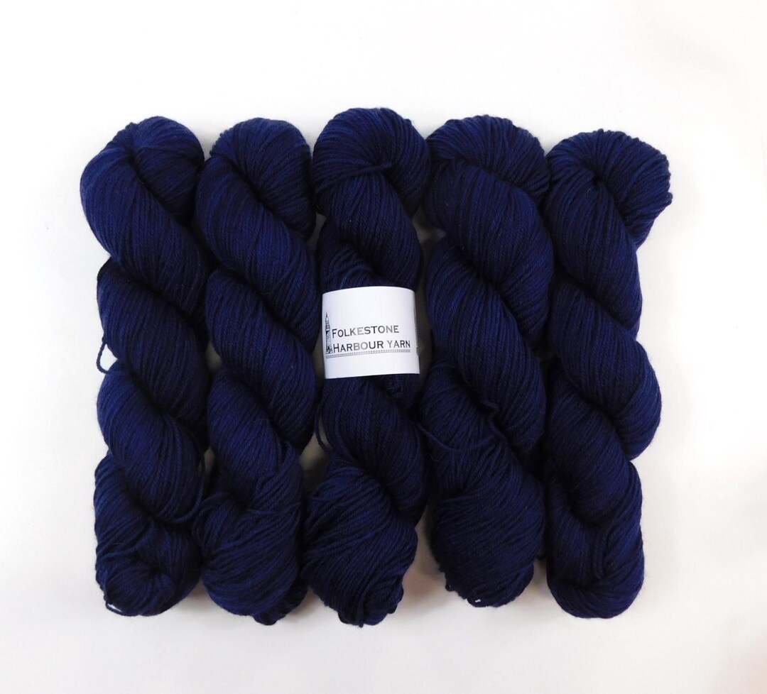 Midnight Blue Merino Blend DK 100g - Etsy