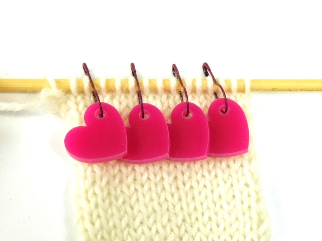 Pink Heart Stitch Markers Set of 4 - Etsy