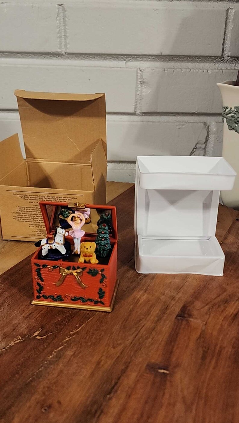 Avon Gift Collection Musical Toy Box Christmas Ornament Plays Jingle ...