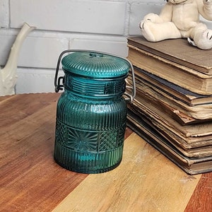 Turquoise Avon Jar Vintage Cut Glass With Hinged Lid - Etsy