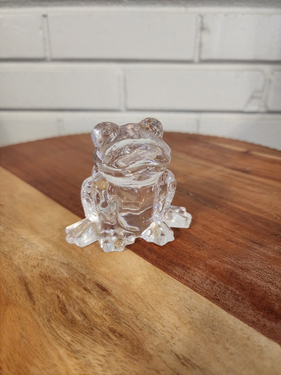 Vintage Frog Figurine Paperweight 24% Lead Crystal Crystal Frog Paper ...