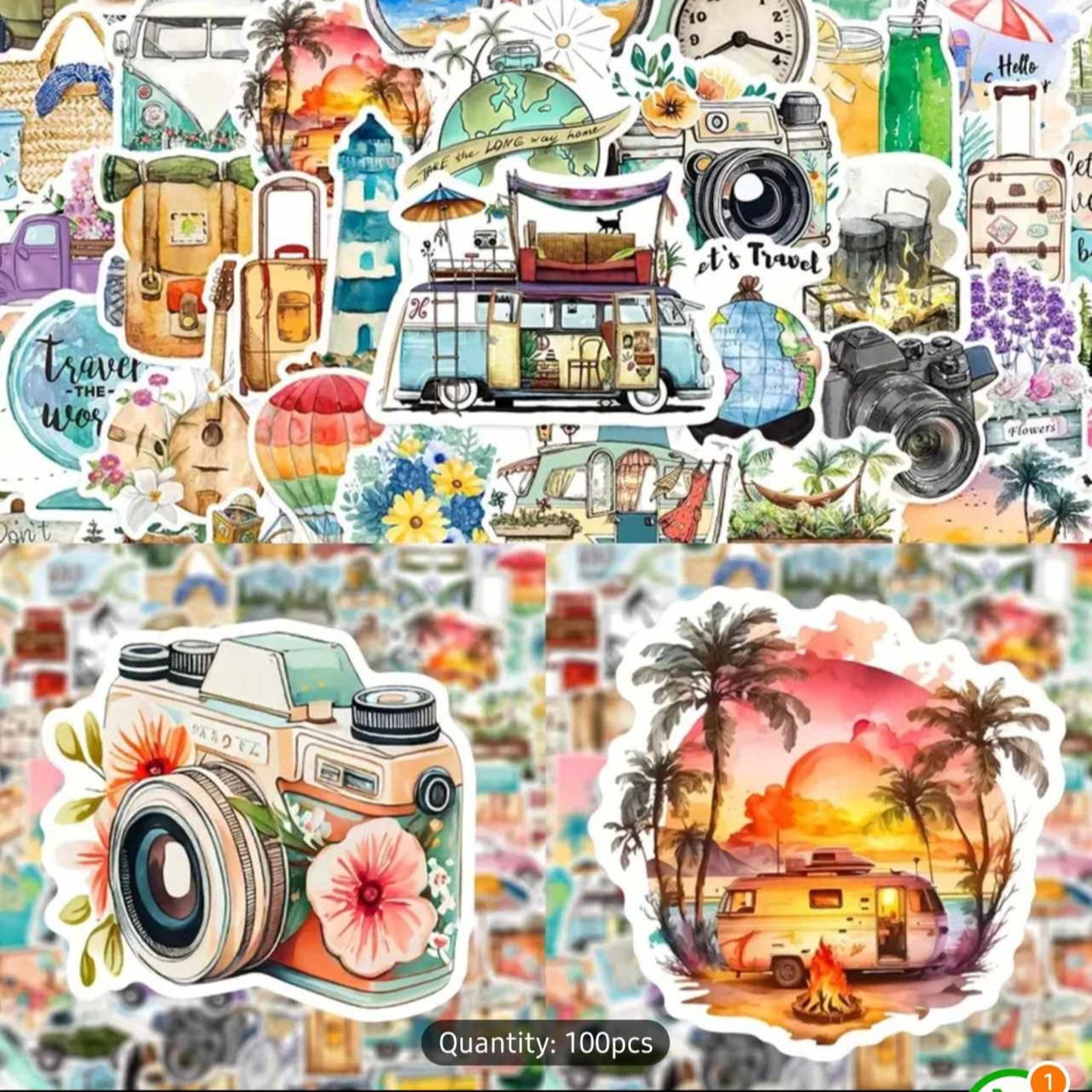 Retro Outdoor Travel Stickers 100 Pieces - Etsy