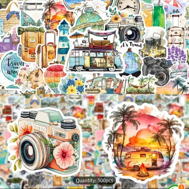Retro Outdoor Travel Stickers 100 Pieces - Etsy