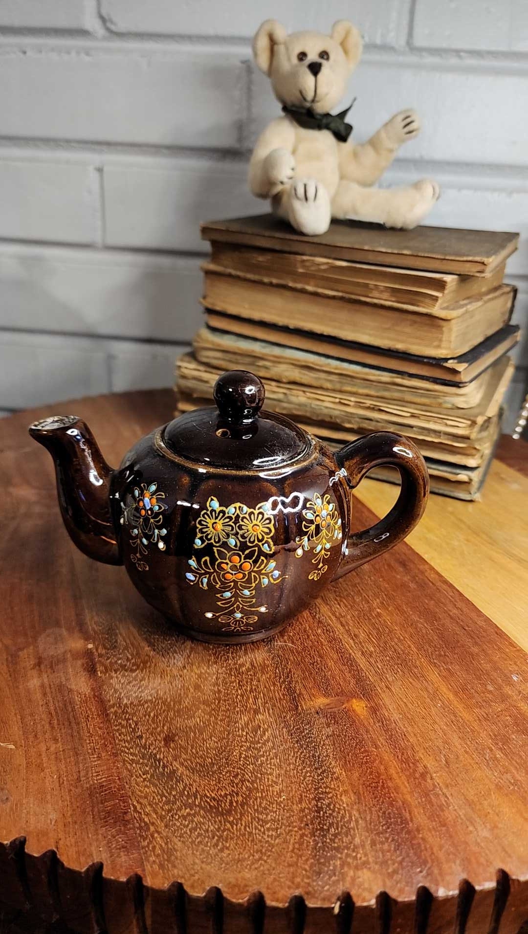 Relco Red-ware,brown Betty Redware Mini Teapot Japan Moriage Hand ...