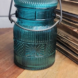 Turquoise Avon Jar Vintage Cut Glass With Hinged Lid - Etsy