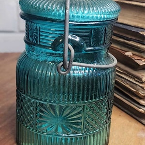 Turquoise Avon Jar Vintage Cut Glass With Hinged Lid - Etsy