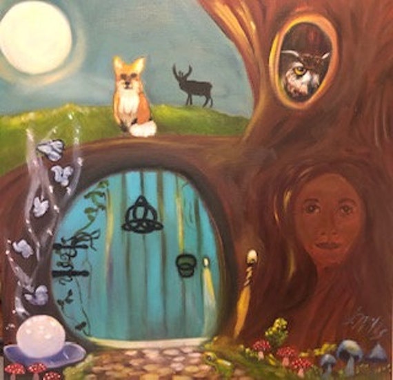 TREE OF KNOWLEDGE Original 20 X 20 Oil Painting of Enchanted - Etsy