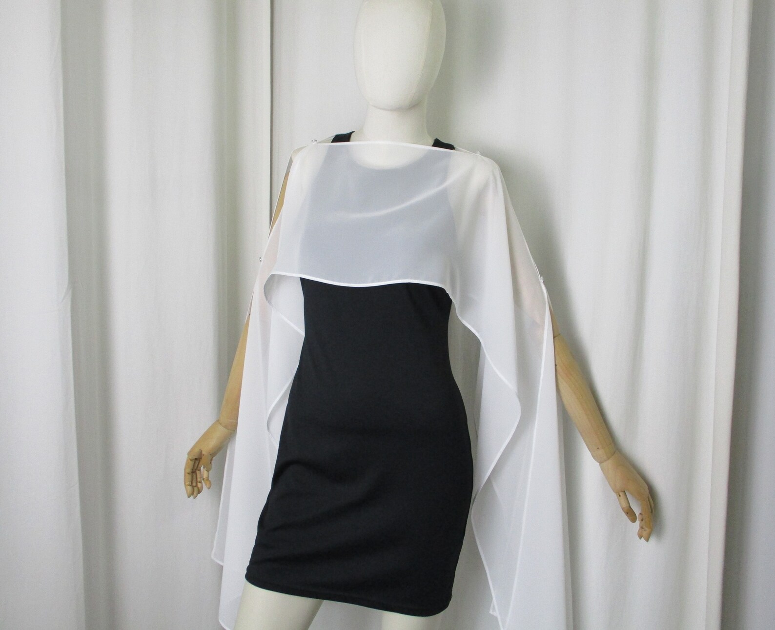 White Goddess Shrug, Formal Shawl, Silk Shrug, Chiffon Shrug, Elegant ...