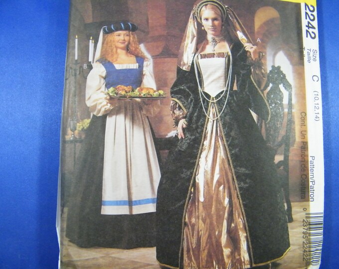 Renaissance, Medieval Costume Pattern Uncut Sizes 10/12/14 Mccall's ...