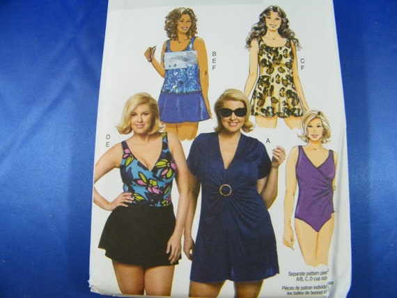 Uncut Swimsuit Pattern Butterick 5795 Women's Sizes 26W to 32W Craft ...
