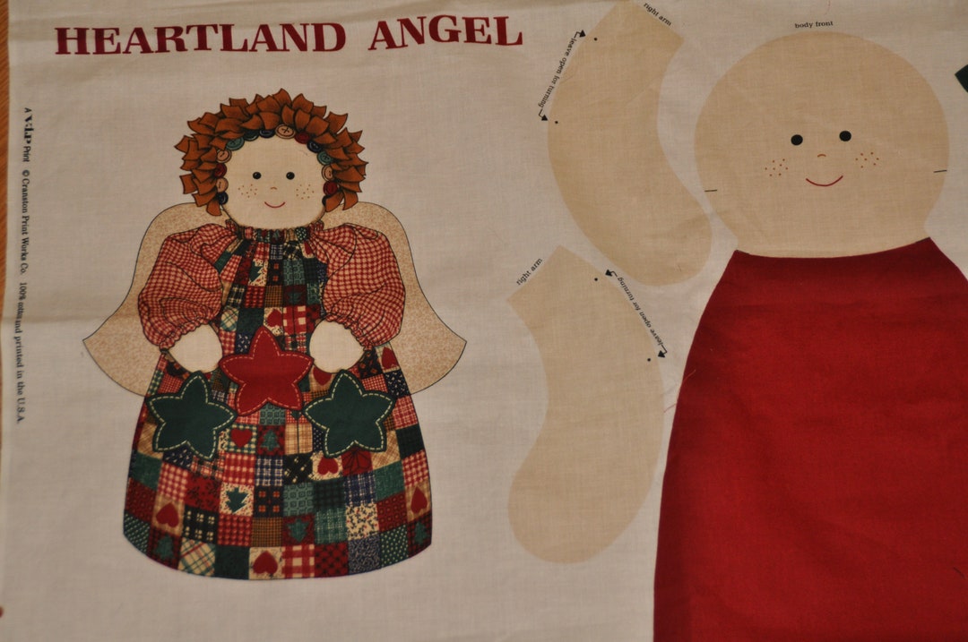 Angel Fabric Cut and Sew Fabric Panel Heartland Angel - Etsy