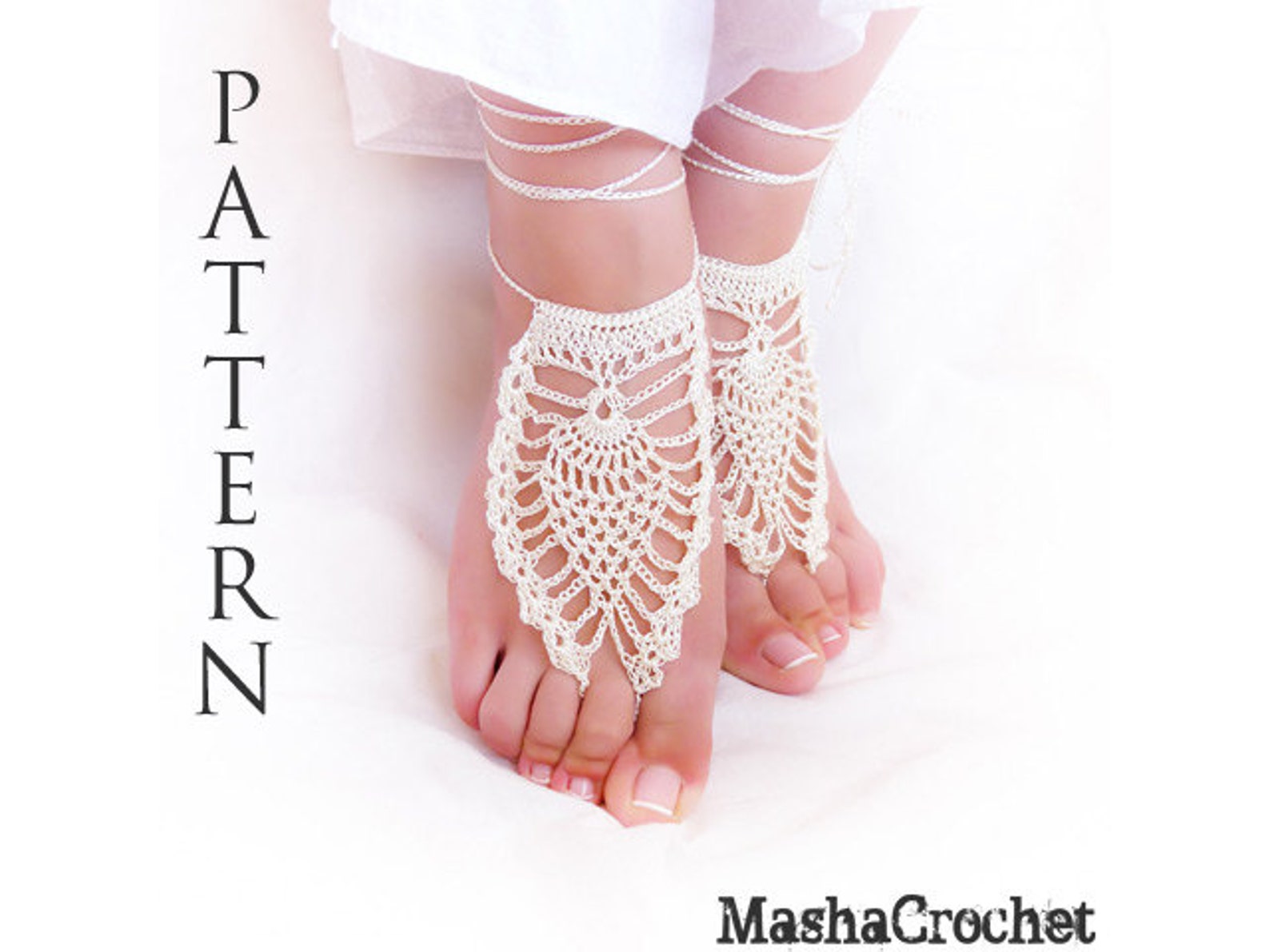 Barefoot Sandals Crochet Pattern - PDF Tutorial, Crochet Instraction ...