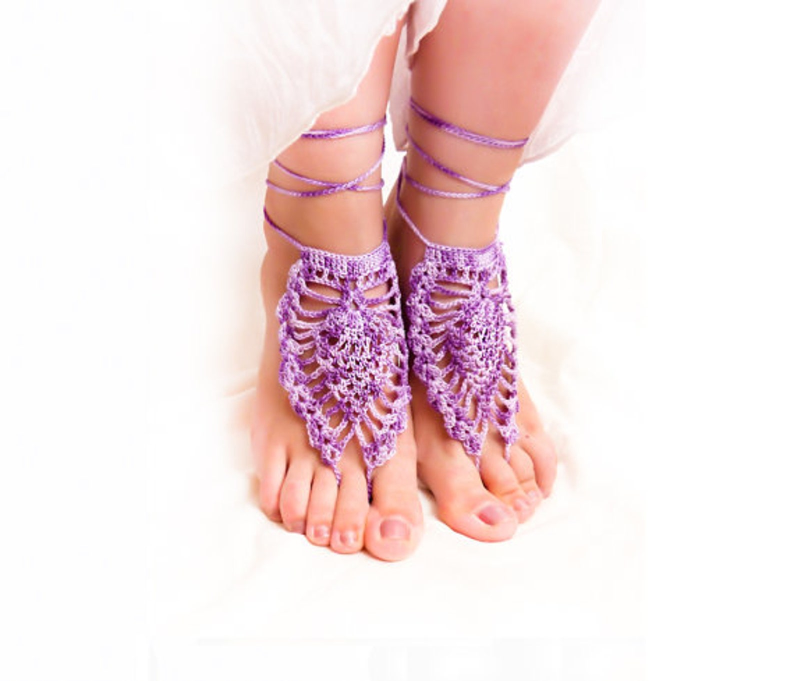 Barefoot Sandals Crochet Pattern - PDF Tutorial, Crochet Instraction ...