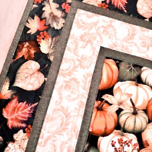 Quilted Table Topper, Quilted Handmade Table Topper, Pumpkins Topper, Fall and Harvest Table ...