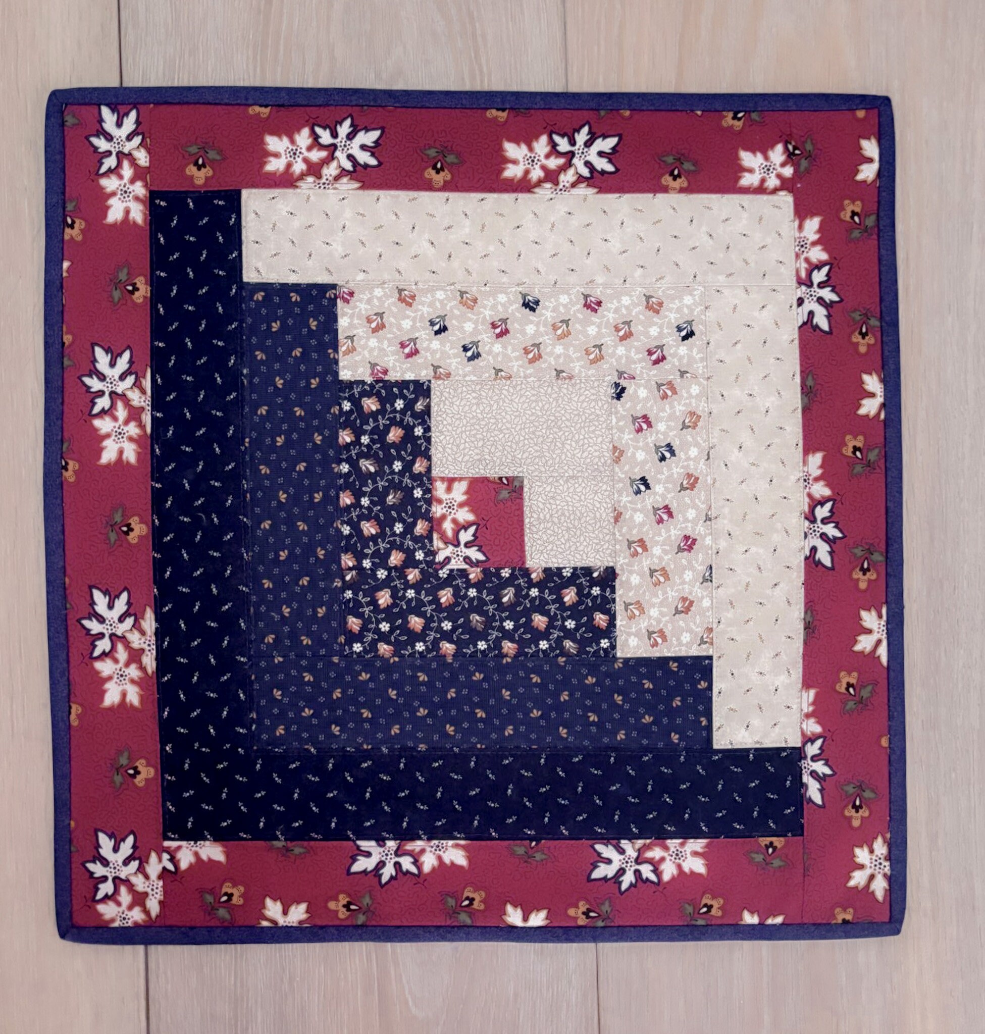 Vintage Log Cabin Style Table Topper, Seasonal Table Topper, Kitchen ...