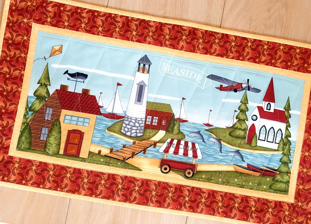 Summer Handmade Quilted Table Topper, Mini Table Runner, Decorative ...