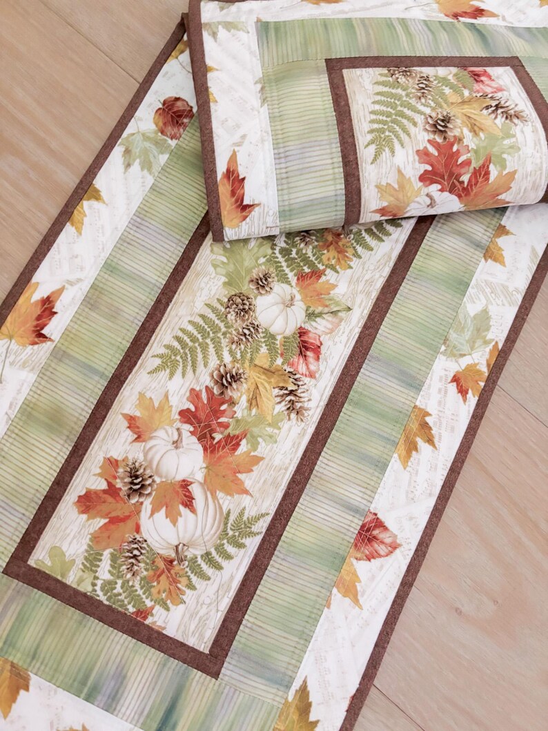 Quilted Pumpkins Table Runner, Table Mat, Handmade Table Runner, Fall ...