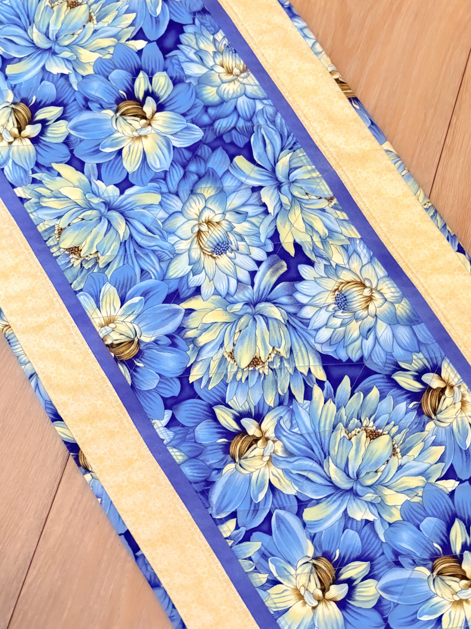 Quilted Table Runner, Handmade Quilted Table Runner, Tropical Florals ...