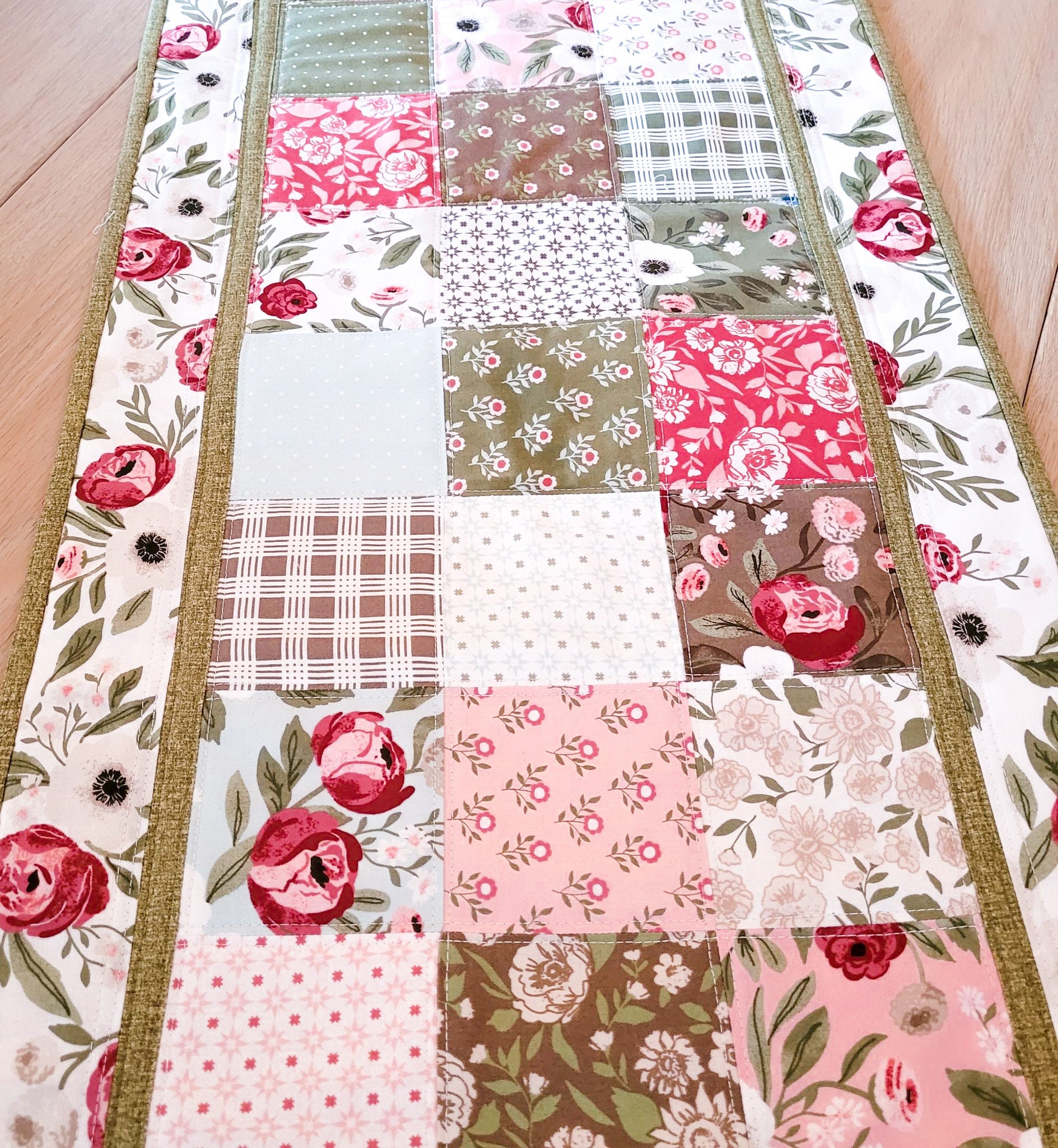 Quilted Spring and Summer Table Runner, Kitchen, Counter Table Runner ...
